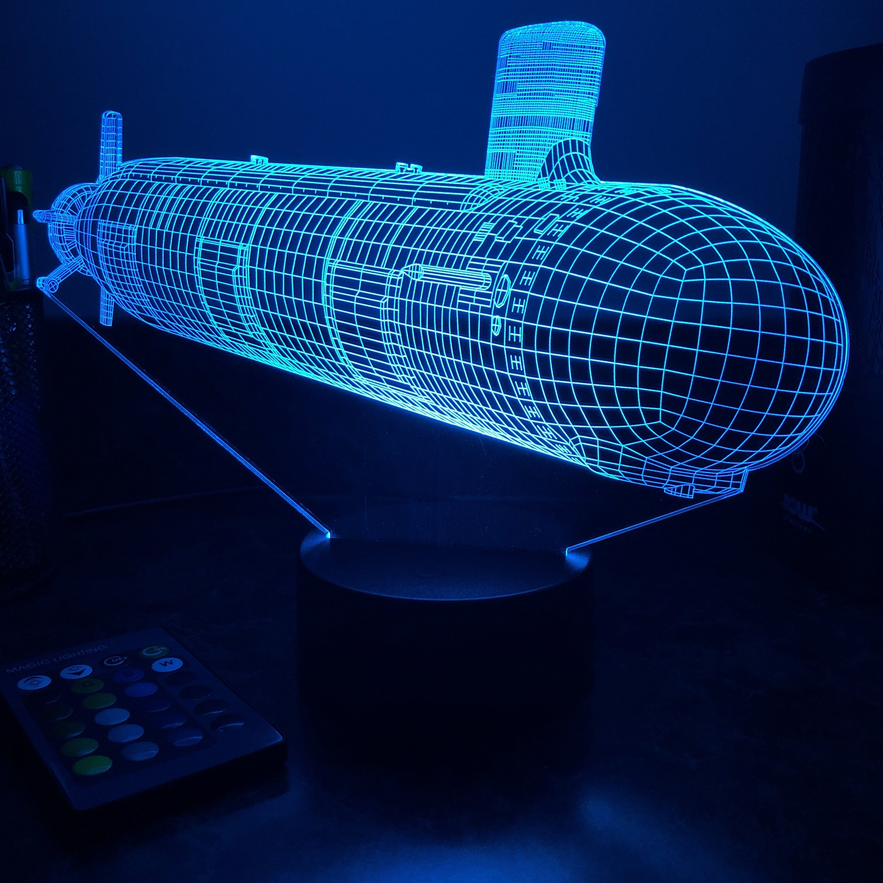 US Navy Virginia Class Submarine - 3D Optical Illusion Lamp – Carve ...