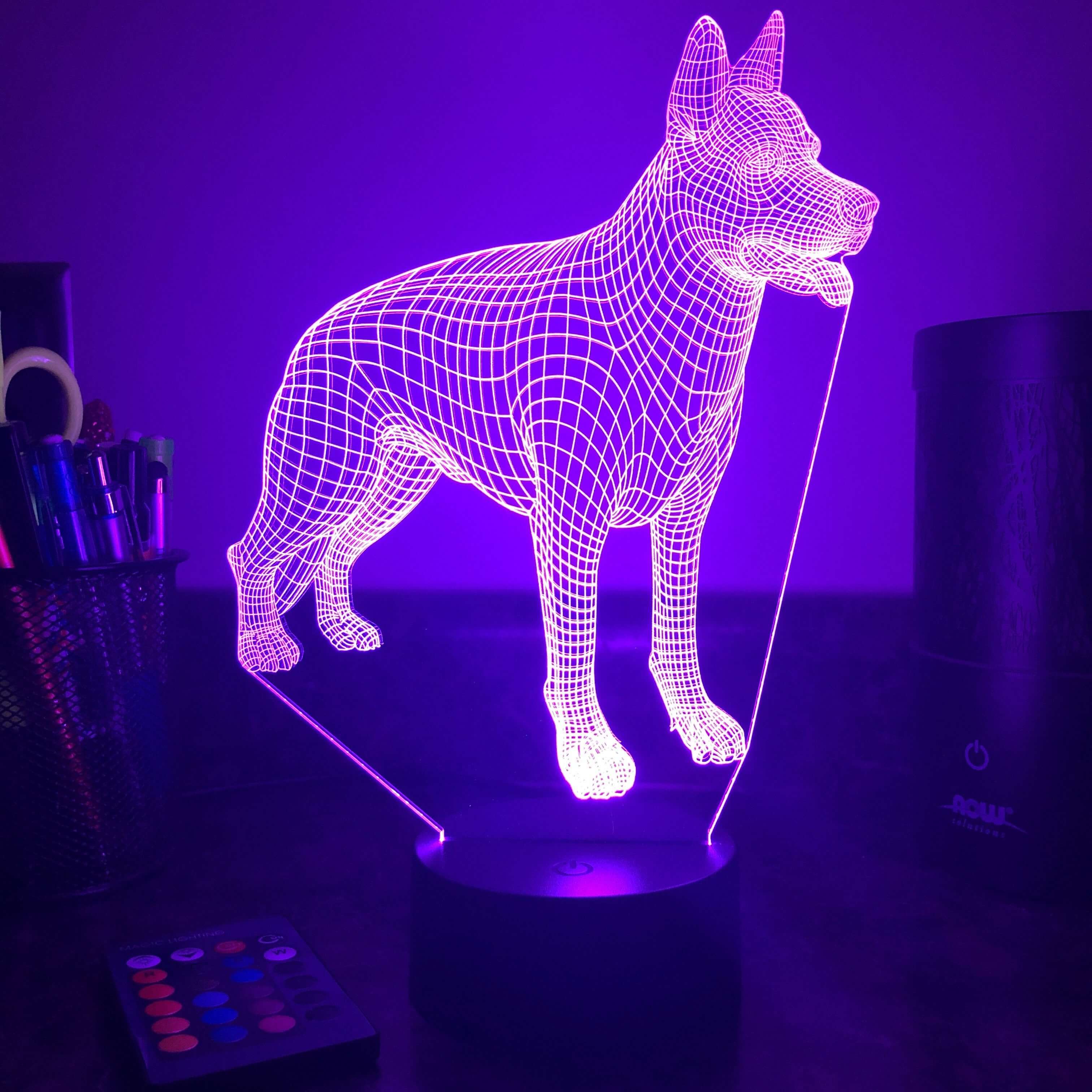 German Shepherd Dog - Animal - 3D Optical Illusion Lamp – Carve ...