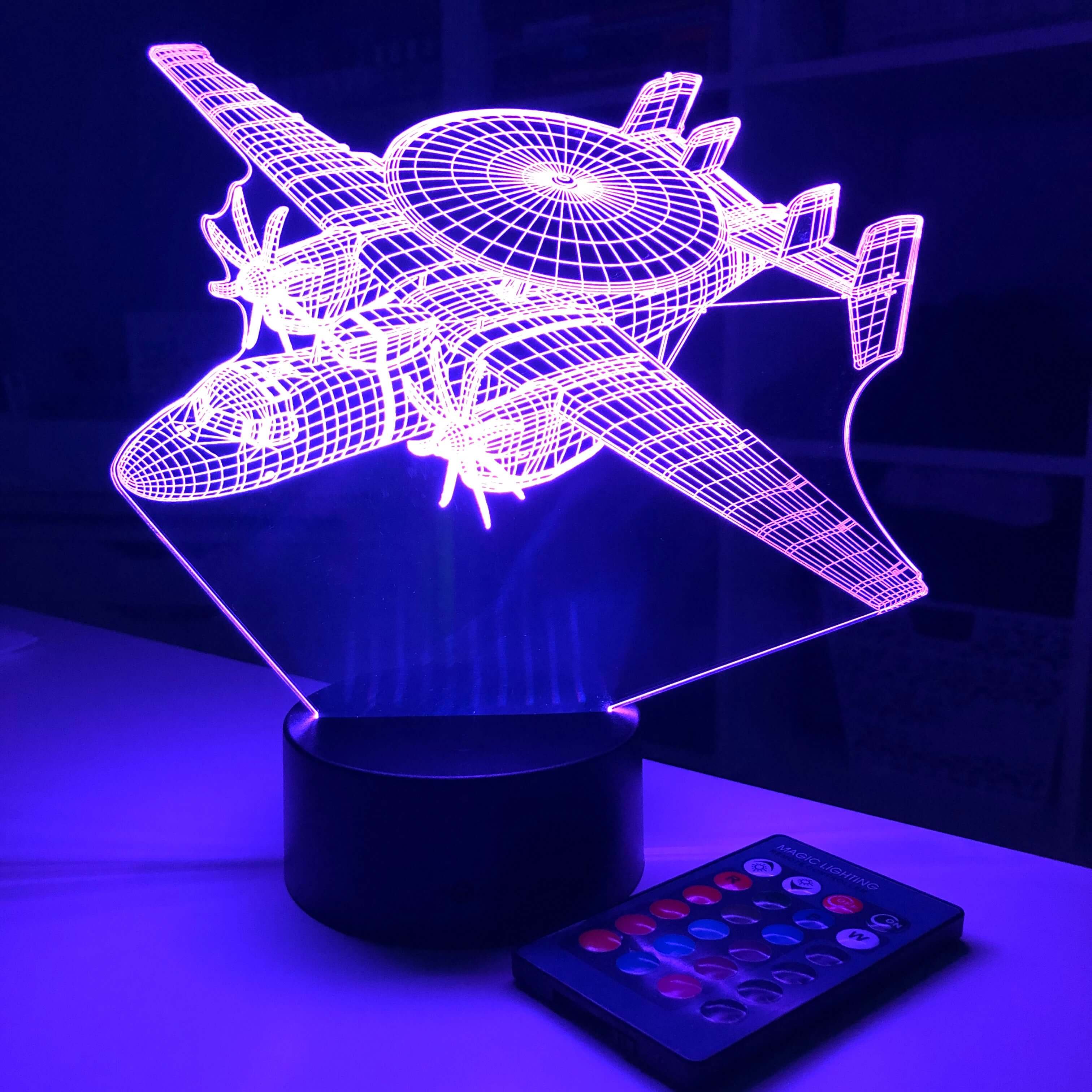 E-2C Hawkeye - 3D Optical Illusion Lamp – Carve Craftworks, LLC